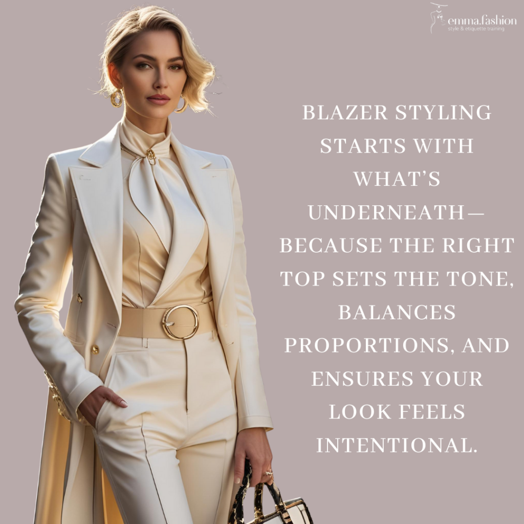 How to Style a Top with a Blazer for a Modern, Refined Look - Emma ...